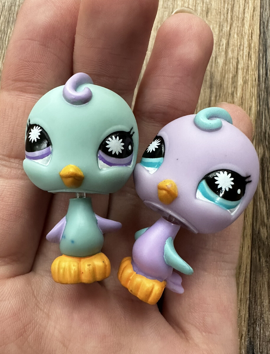 {Littlest Pet Shop} LPS #930 Aqua Purple PASTEL Sparrow Bird CURL [2004 ...