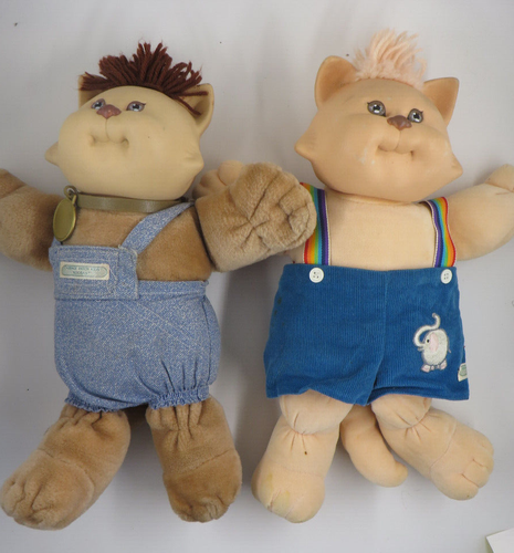 Pair of Vtg 1983 Cabbage Patch Kids Koosa Plush Stuffed Animals Cats | eBay