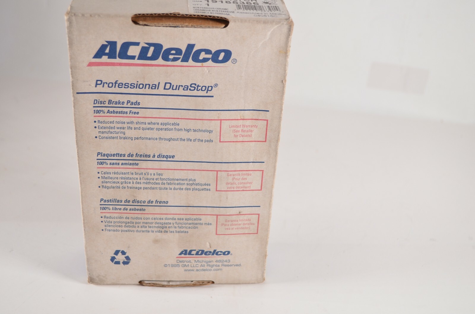 Disc Brake Ceramic Disc Brake Pad Set Rear AC Delco Pro Brakes ...