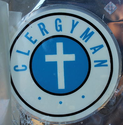 NOS Vintage Round Clergyman with Cross PLAS-T-CAL Reusable Clergy ...