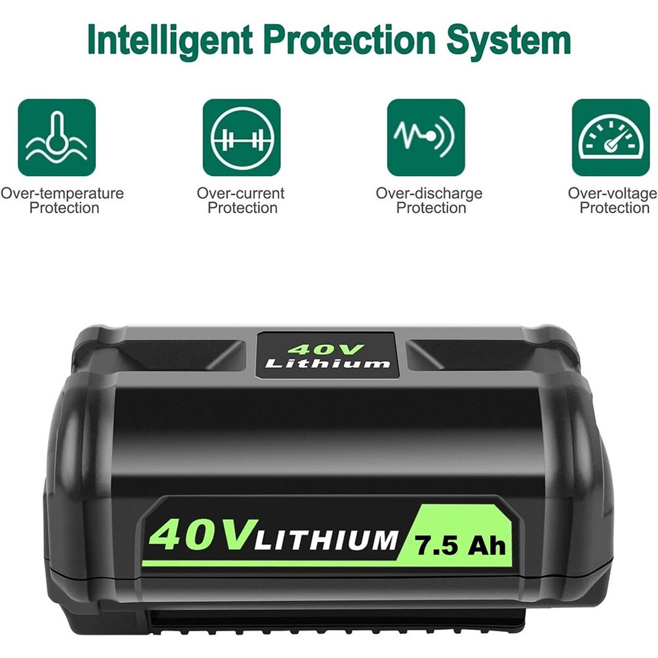 40V 7.5Ah Lithium Battery For Ryobi OP4050 OP4030 OP4026 OP4040 RY40430 ...