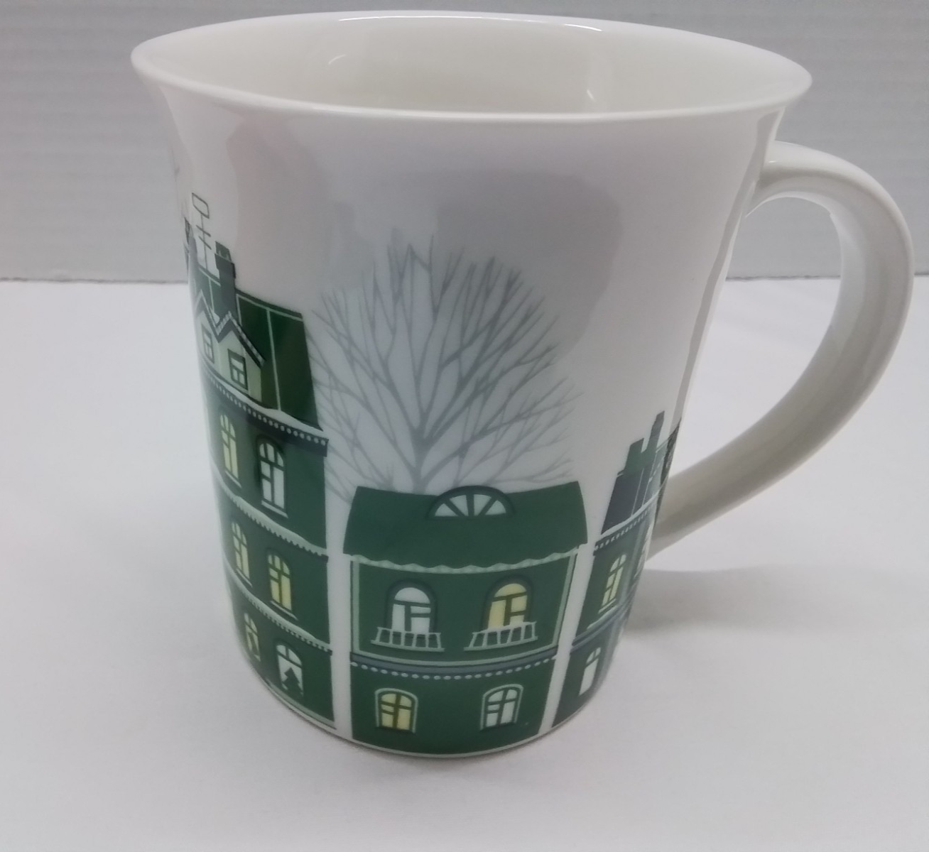 Rare Grace Teaware Fine Porcelain Mug Green Houses Gray Trees 12 Oz | eBay
