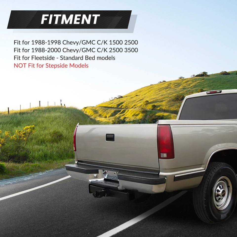 Chrome Rear Bumper For 1988-2000 Chevrolet GMC Sierra C1500 C2500 K1500 ...