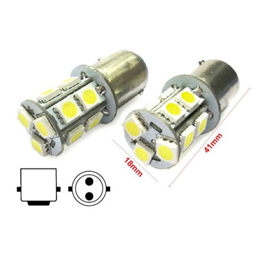 2 Lampade Led Barca Nautica BA15D B15D Bianco Freddo 12V 24V 3W No ...