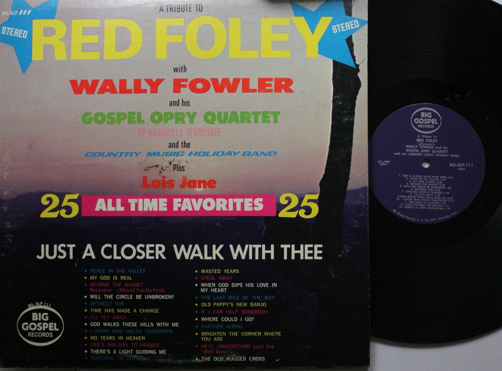 Country Lp Wally Fowler A Tribute To Red Foley On Big Gospel - Vg+ ...
