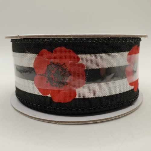 Celebrate It Aria Modern Pop Ribbon 1 1/2 Inch x 4 yd Black White Red ...
