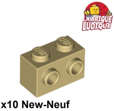 Lego 10x Brique Brick Modified 1x2 studs 1 side face beige/tan 11211 ...