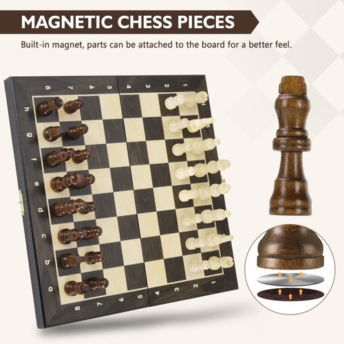 Peradix Chess Set | Wooden Magnetic Chess Board | 2 Extra Queen ...