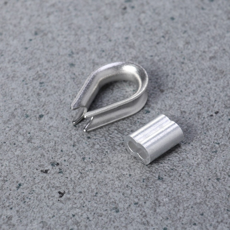 110 in Stainless Steel Wire Rope Lock Thimeble Cable Crimps Collar ...