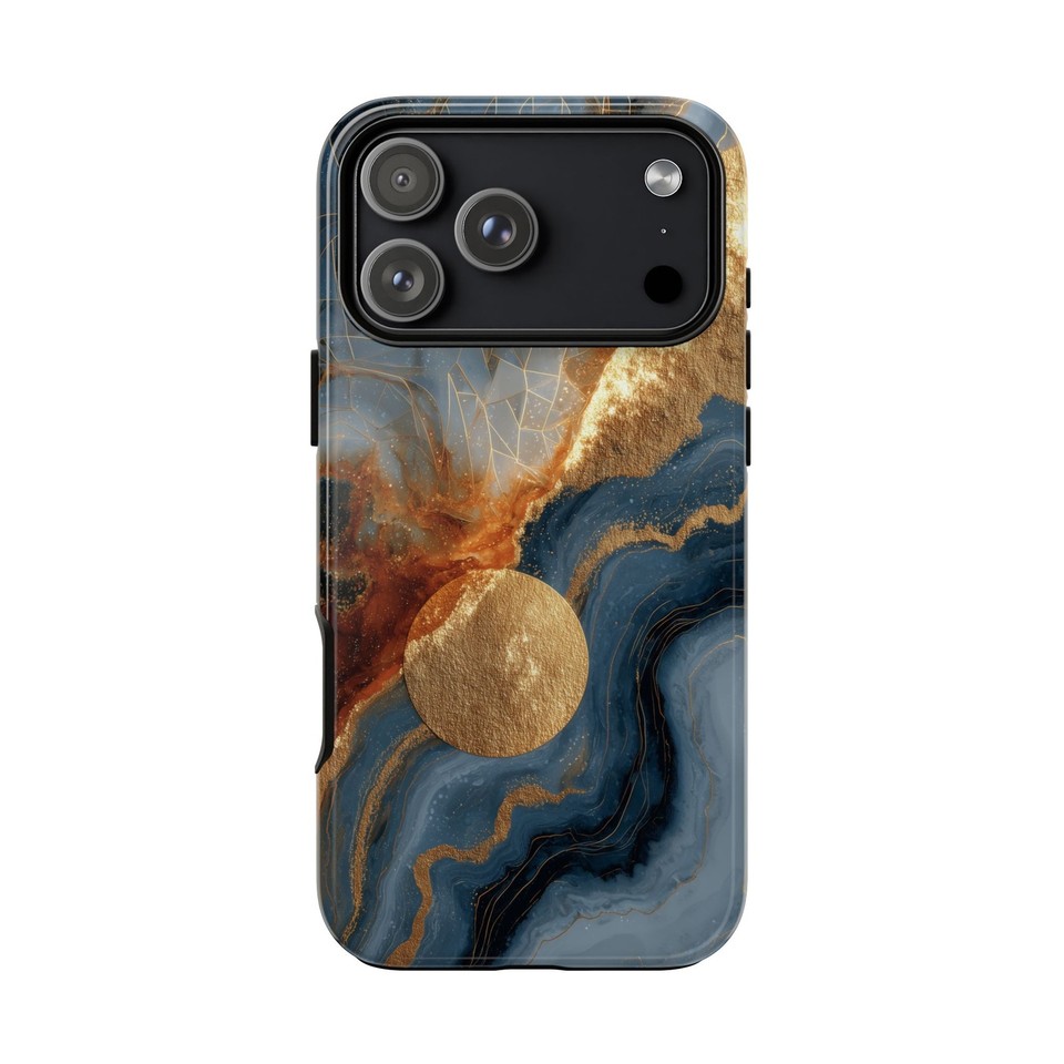 Phone Ink - Case for iPhone / Galaxy / Pixel - Gray Golden Marble Sun ...