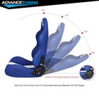 Reclinable Pair Racing Seats + Dual Sliders Blue PU Leather White ...