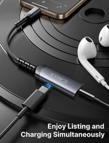JSAUX USB C to 3.5mm Headphone and Charger Adapter, 2-in-1 AUX Mic Jack ...