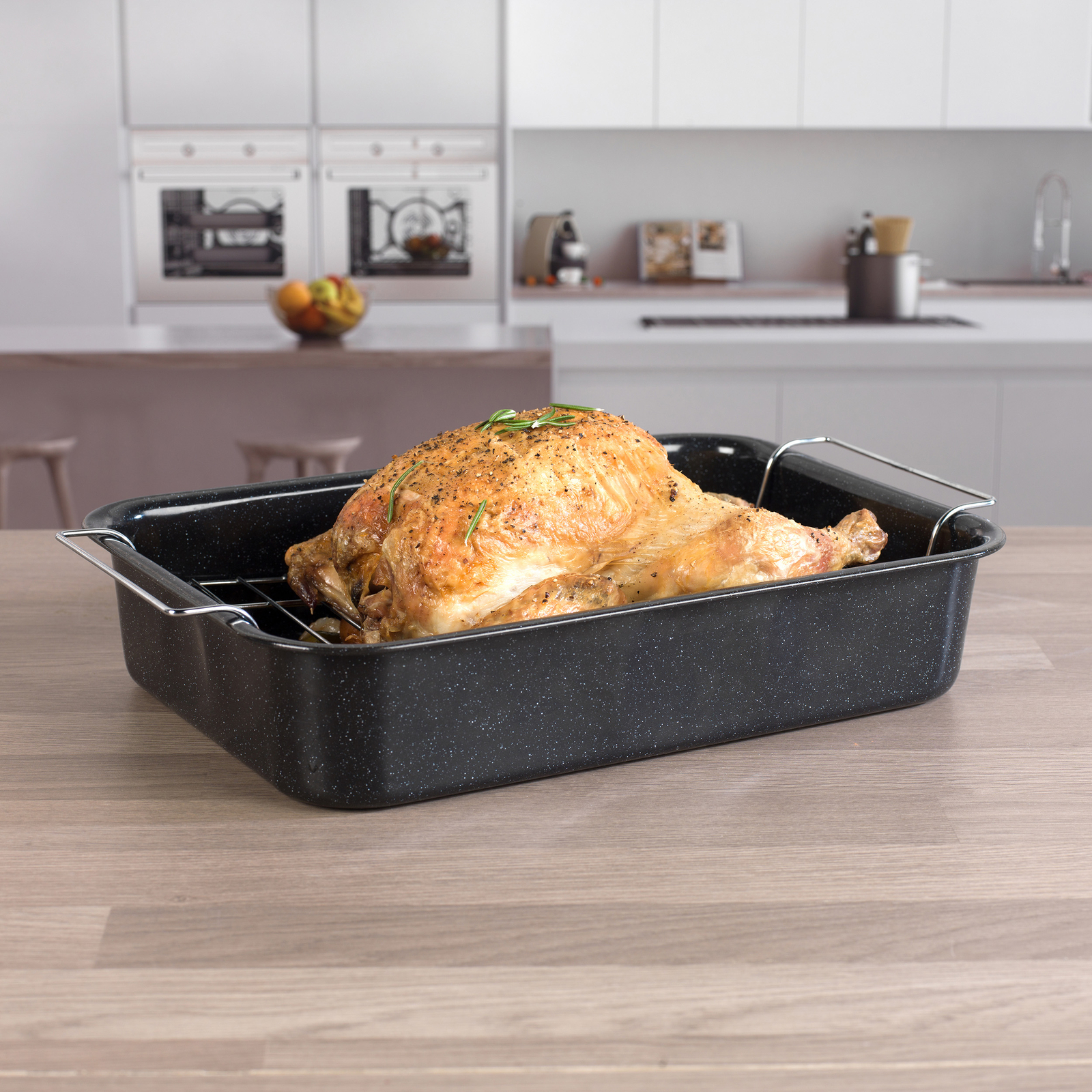 Russell Hobbs Roaster Tray Oven Roasting Pan & Rack Romano Vitreous ...