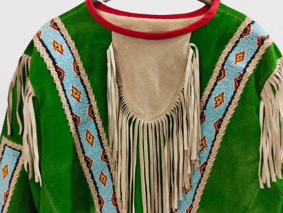 Men Traditional Wear Western Style Suede Leather Warrior Shirt Fringes ...