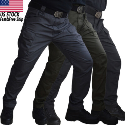 US Men Tactical Cargo Pants Soldier Straight-fit Work Combat Trousers ...