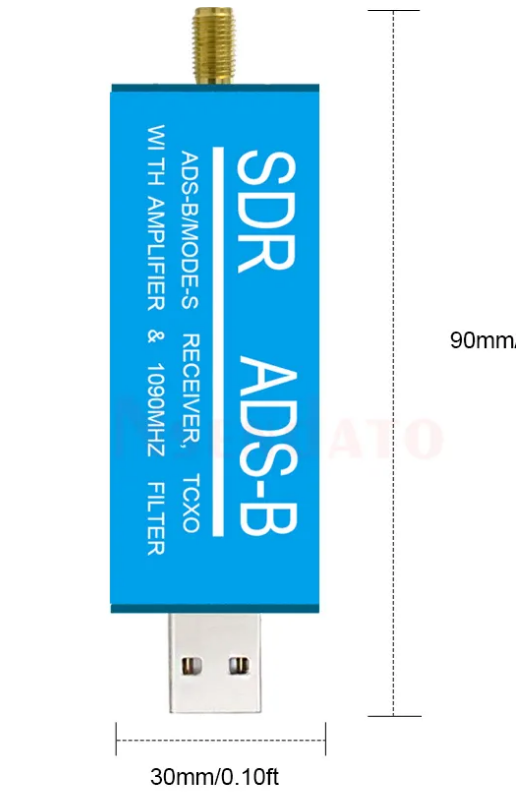 RTL2832U ADS-B Mode-S USB SDR Receiver RF Amplifier 1090MHz Bandpass ...