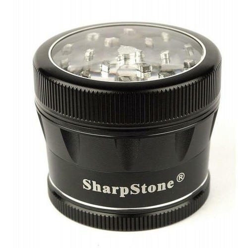 SharpStone V2 CLEAR TOP 4 Piece 2.2” Herb / Spice Grinder BLACK AUTHENTIC | eBay