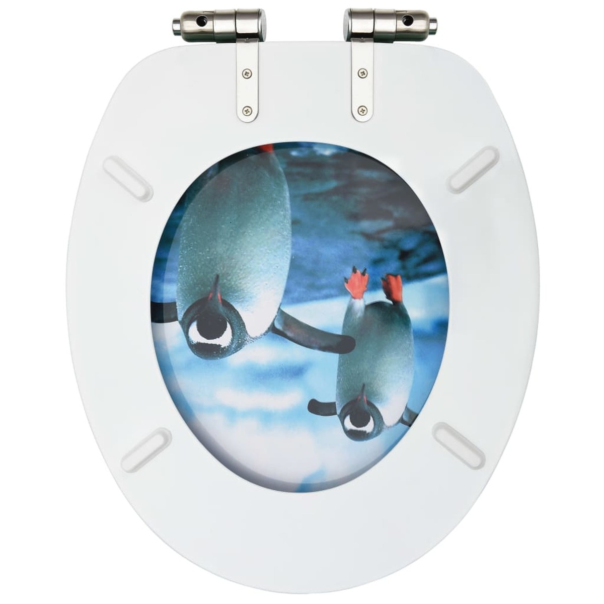 Penguin Toilet Cute Animals In Toilet Poster Print Black White Penguin