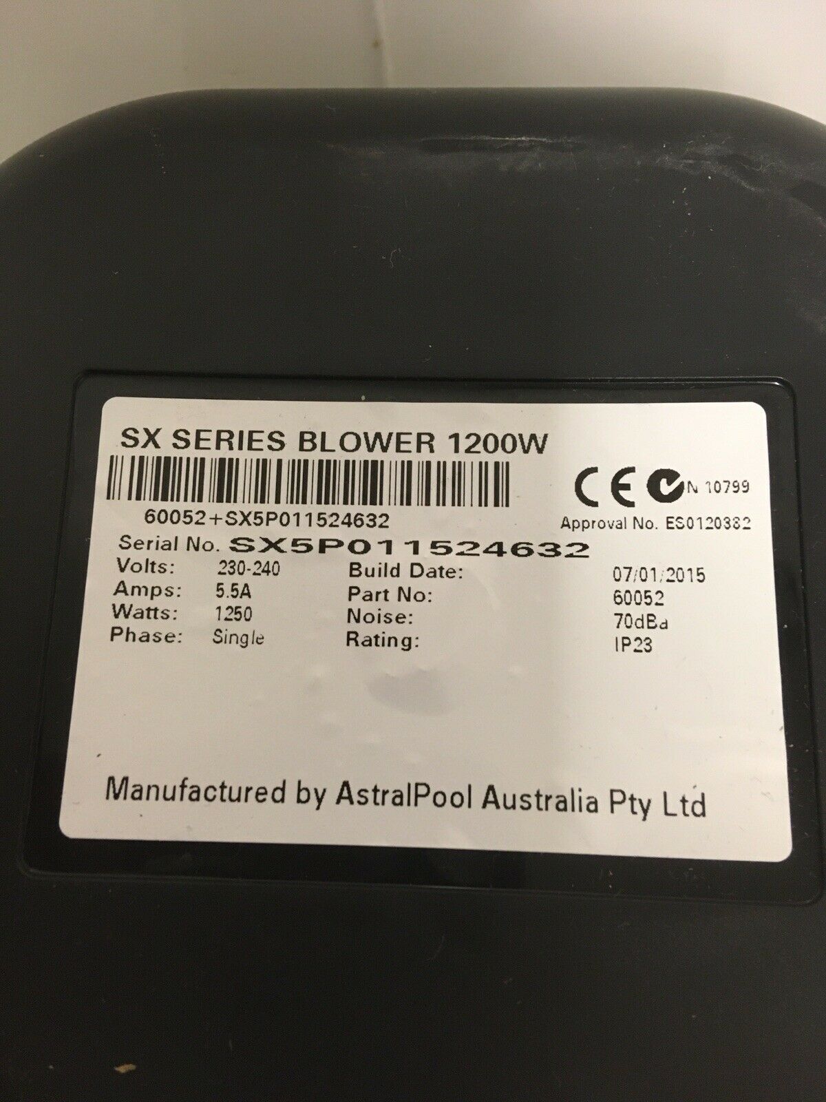 Astral Spa Blower SX 1200W Hurlcon Pool Air Neu In Box Whirlpool ...
