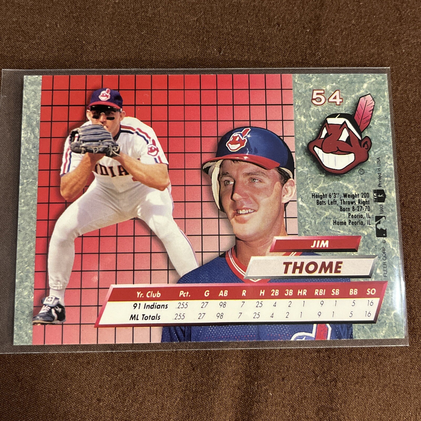 JIM THOME RC 1992 FLEER ULTRA ROOKIE CARD #54 CLEVELAND INDIANS HOF | eBay