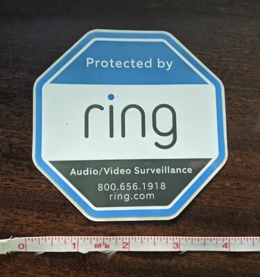 4" Orig OEM Genuine Ring Doorbell Sticker Decal Video Security Cam Door ...