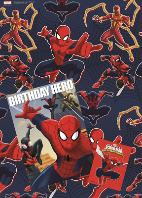 Marvel Spiderman wrapping paper - Gift Wrap 1 sheet 49cm x 70cm ...
