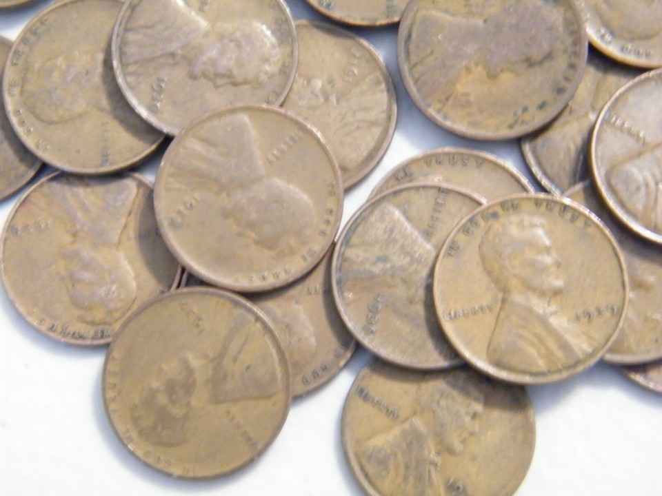 20 Different Lincoln Wheat Penny 1909~1940 PDS old pennies Total 50 ...