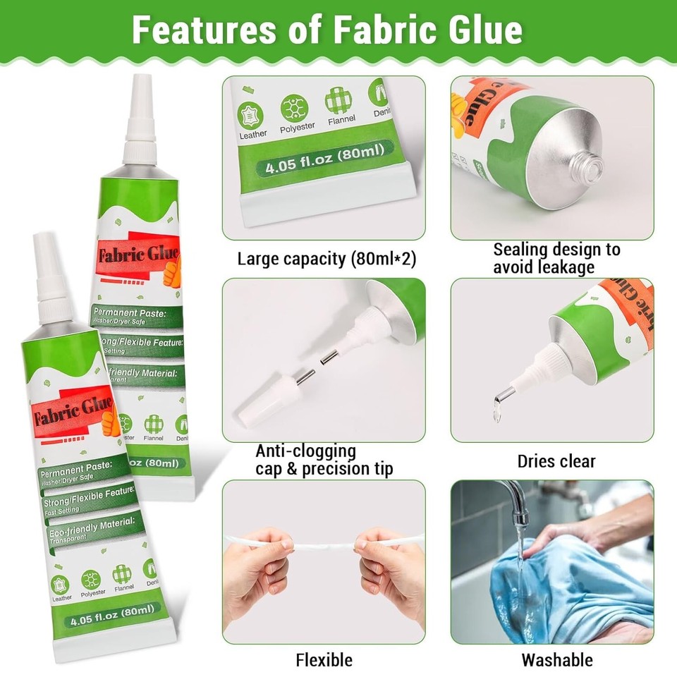 Fabric Glue Mighty Mend it Fabric Glue Permanent Clear Washable ...