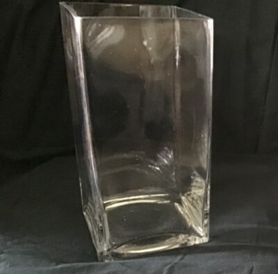 Clear Glass square column vase, 10" tall x 4" on sides. REDUCED 30% | eBay