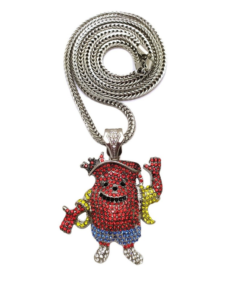 Iced Large KOOL AID MAN Pendant & 30" 36" Franco Chain Fashion Hip Hop ...