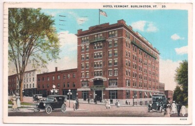 BURLINGTON VT Postcard HOTEL VERMONT Chittenden County, to CAMBRIDGE MA ...