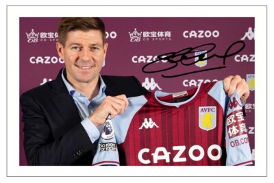 STEVEN GERRARD Signed Autograph PHOTO Signature Gift Print ASTON VILLA ...