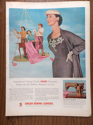 1956 Singer Sewing Machine Ad New Swing-Needle Automatic | eBay