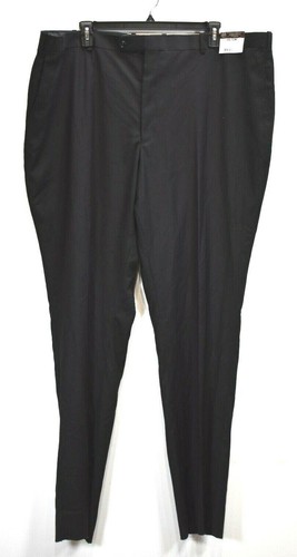 Caravelli Mens Black Flat Front Straight Leg Slash Pocket Dress Slacks ...