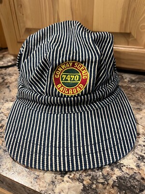 NICE VINTAGE CONWAY SCENIC RAILROAD TRAIN CONDUCTOR CAP 7470 HAT SZ XL ...
