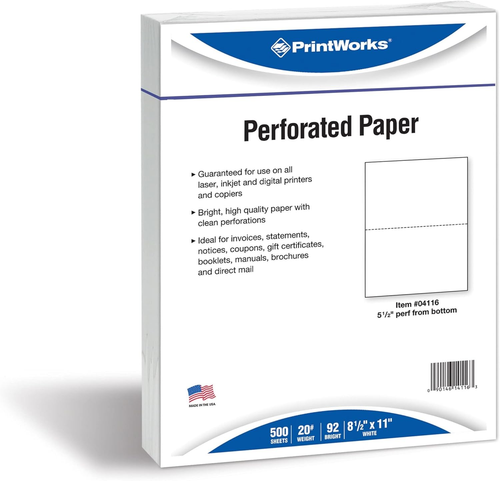 Printworks Professional Perforated Paper, 500 Sheets, 2 Part Perf | eBay