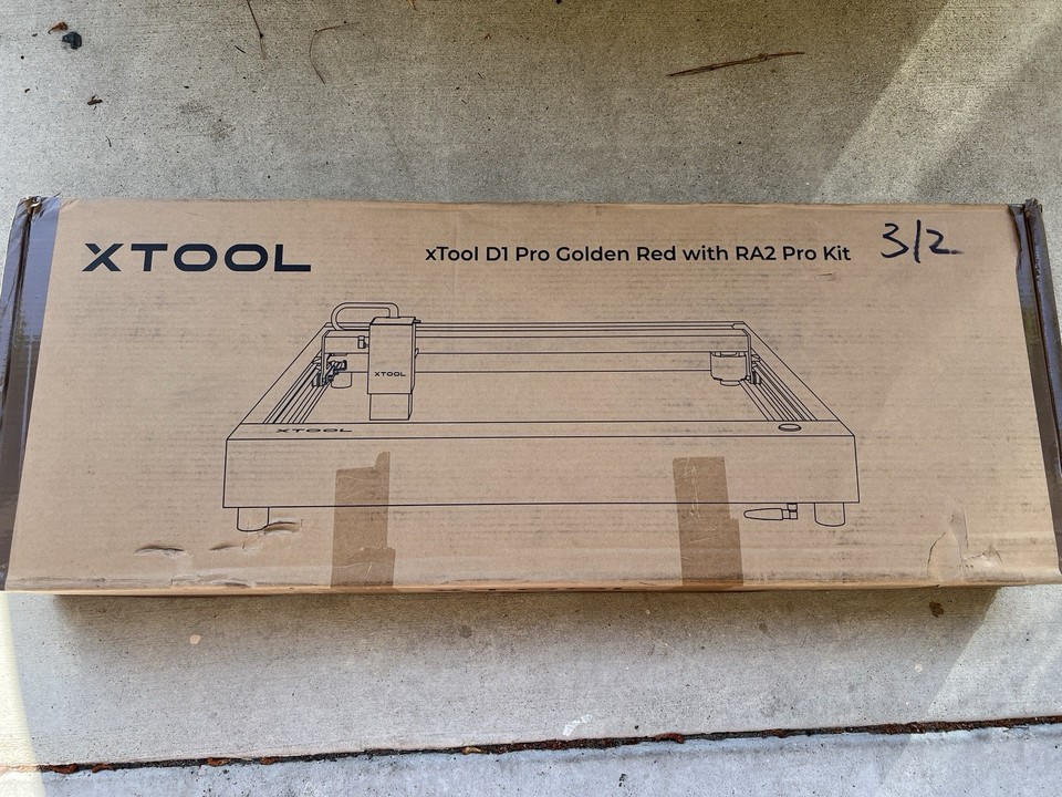 xTool D1 Pro 10W Laser Engraver Cutter with RA2 Pro Rotary Red and Gold ...