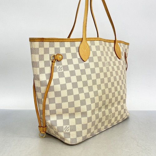 5md3877 Louis Vuitton Tote Bag Damier Azur Neverfull MM N51107 White ...