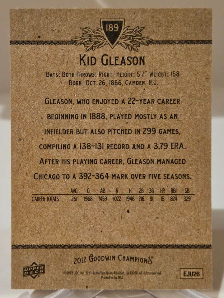 2012 Goodwin Champions KID GLEASON #189 SHORT PRINT | eBay