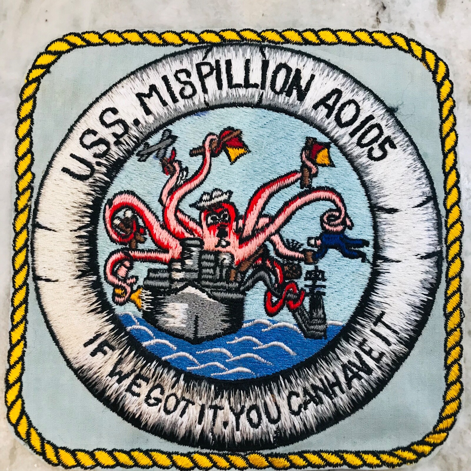 USS MISPILLION 6" Jacket Patch 50’s US Navy AO-105 OILER Theater Cut ...