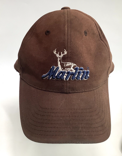 Lot of 2 Marlin Buck Cap Hats Baseball Logo Beige Brown Black Hunter ...