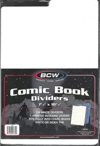Pack of 24 BCW White Plastic Comic Book Dividers & 1 Index Divider | eBay
