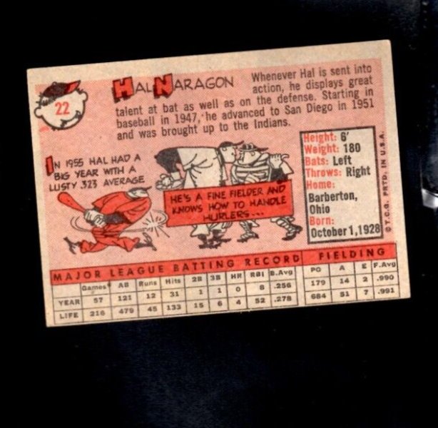 1958 Topps # 22 Hal Naragon Vg-Ex | eBay