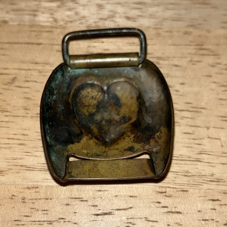 Antique Civil War Brass Cavalry Horse Harness Heart Belt Buckle Loop | eBay