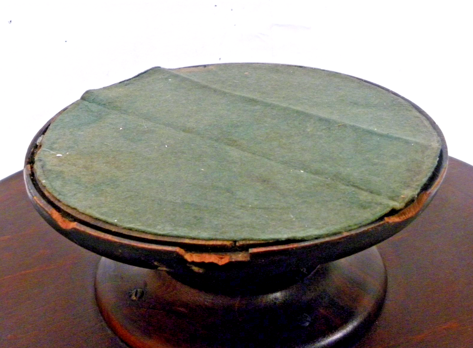 VTG Antique Lazy Susan 22" Mahogany Wood w Glass Top Baker Furniture ...