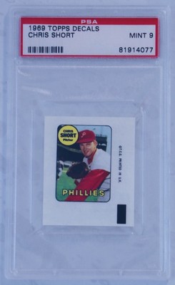 1969 Topps Decals Chris Short PSA 9 Mint Philadelphia Phillies | eBay
