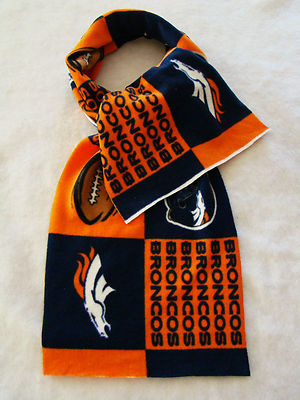 New DENVER BRONCOS NFL Football Logo Scarf Fabric Fleece 60" Long 12 1/ ...