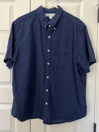 Men’s Old Navy Relaxed Fit Navy Blue Short Sleeve Button Down Size XL ...