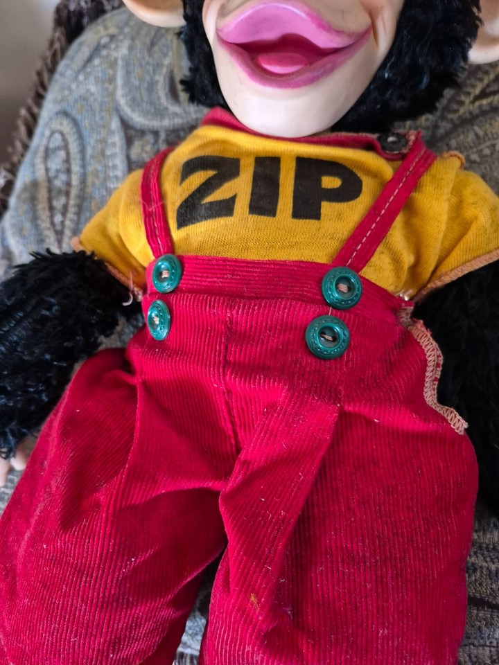 Vintage Zip The Monkey Rubber Face 16" Plush Doll Rushton Co. Zippy ...