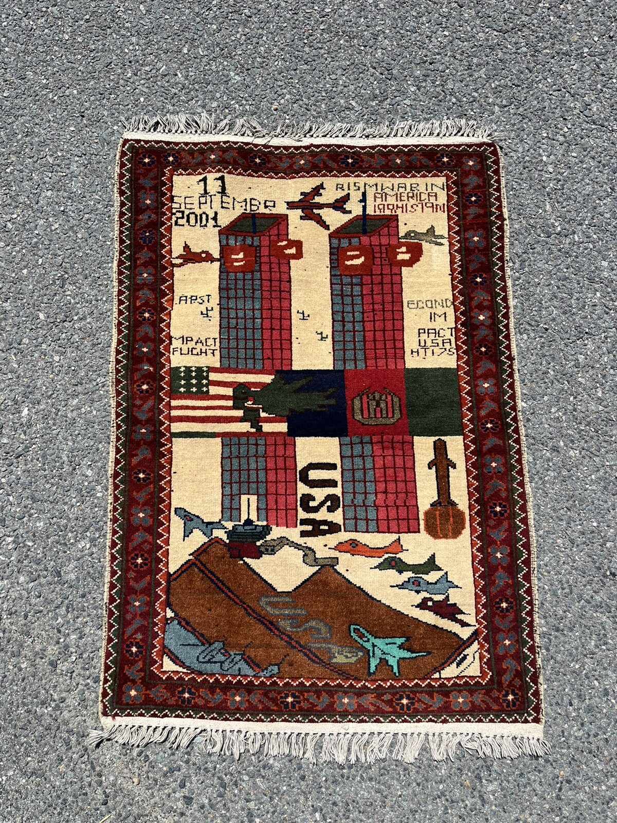 Oriental Rug 11 sep. 2001 Newyork afghan warrug carpet WTC krieg ...